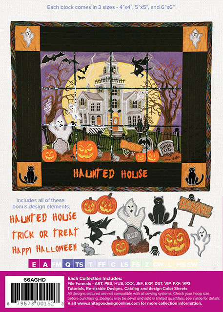 Haunted House Tile Scene| EARLYMAYEMBROIDERY