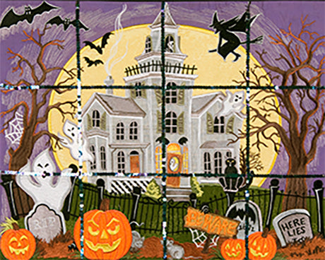 Haunted House Tile Scene| EARLYMAYEMBROIDERY