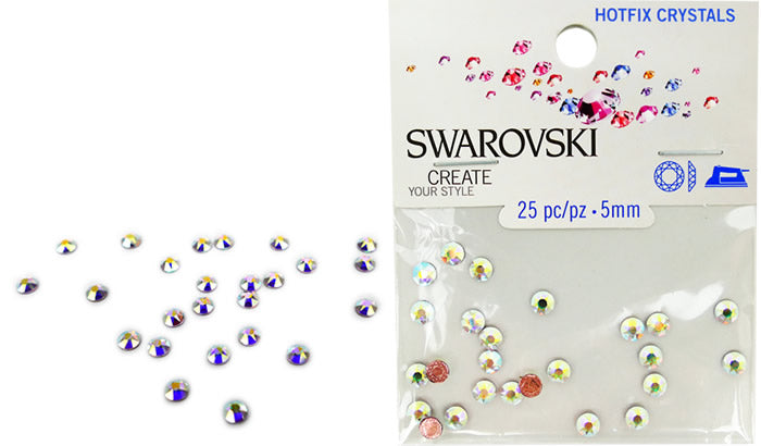 RK5035 Swarovski Hot Fix Crystals - SS20 - Crystal AB (5mm ...