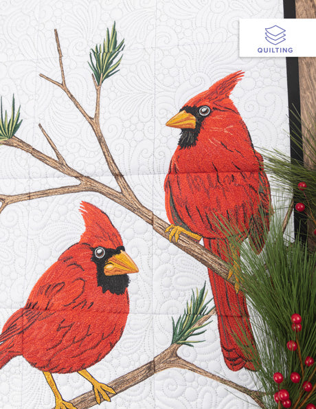 Cardinal Tile Scene| EARLYMAYEMBROIDERY
