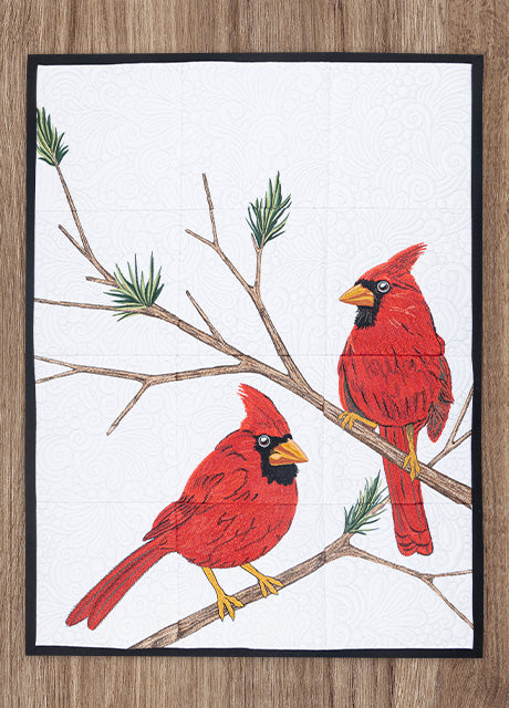 Cardinal Tile Scene| EARLYMAYEMBROIDERY