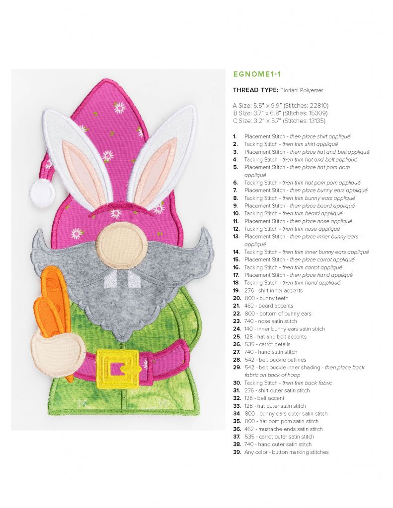 EASTER GNOME DANGLER| EARLYMAYEMBROIDERY