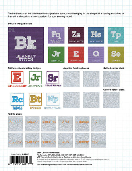 PERIODIC TABLE of Quilting & Embroidery - Premium Collection (P ...